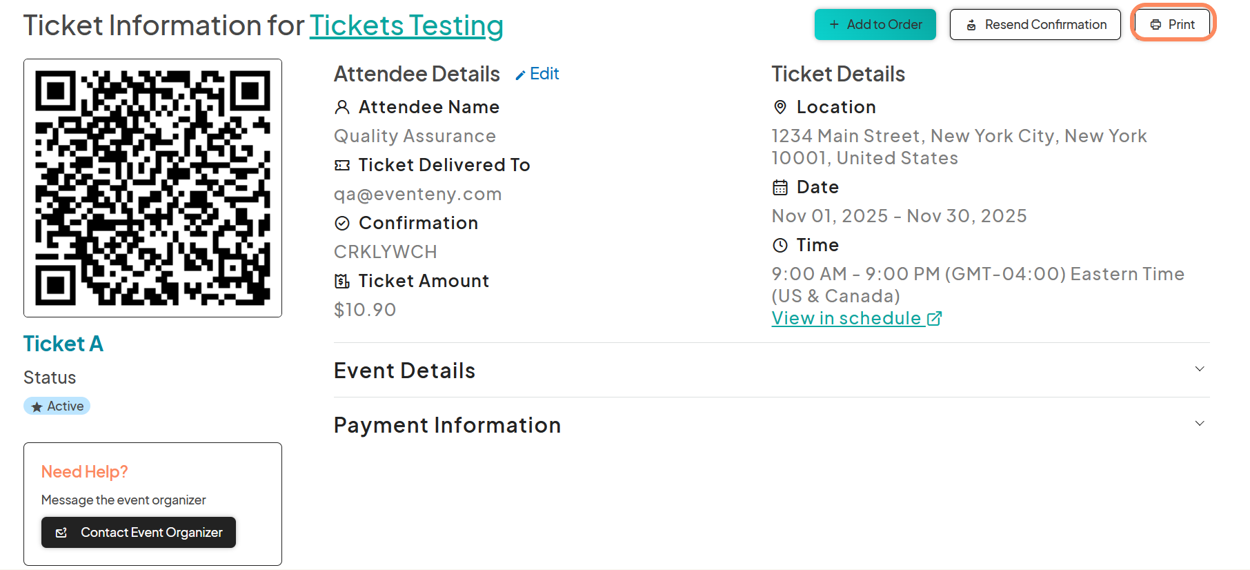 Access or Print Purchased Tickets – Eventeny